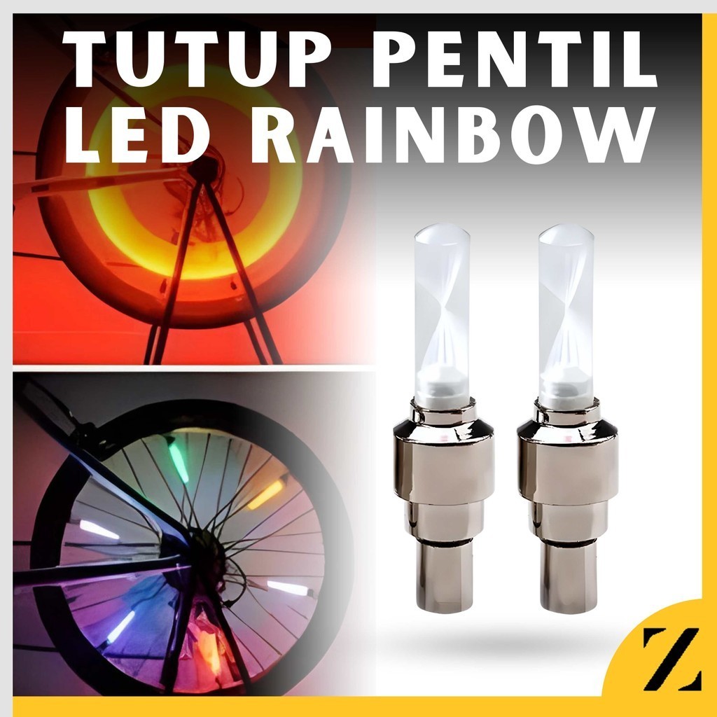 Jual Tutup Pentil LED Lampu Menyala 7 Warna Warni Motif Rainbow ...