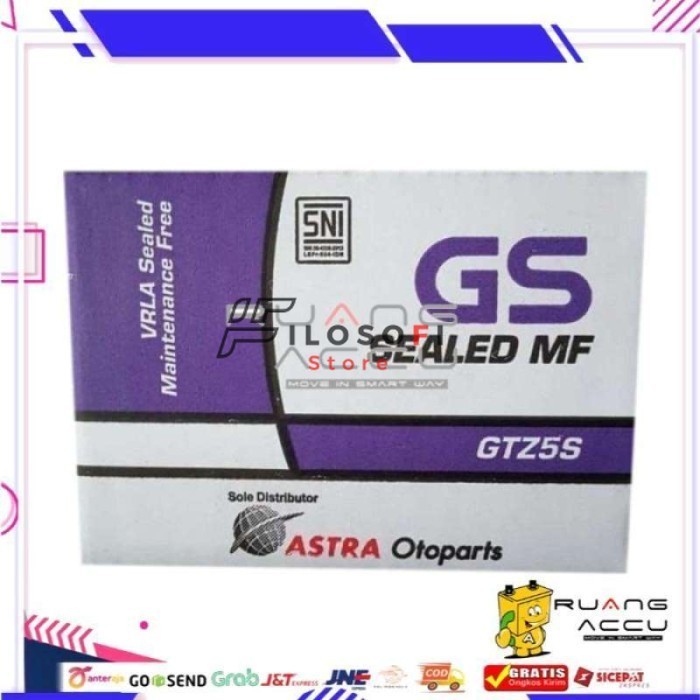 Jual Accu/Aki Motor Kering GS Astra Original GTZ5S untuk motor Beat ...