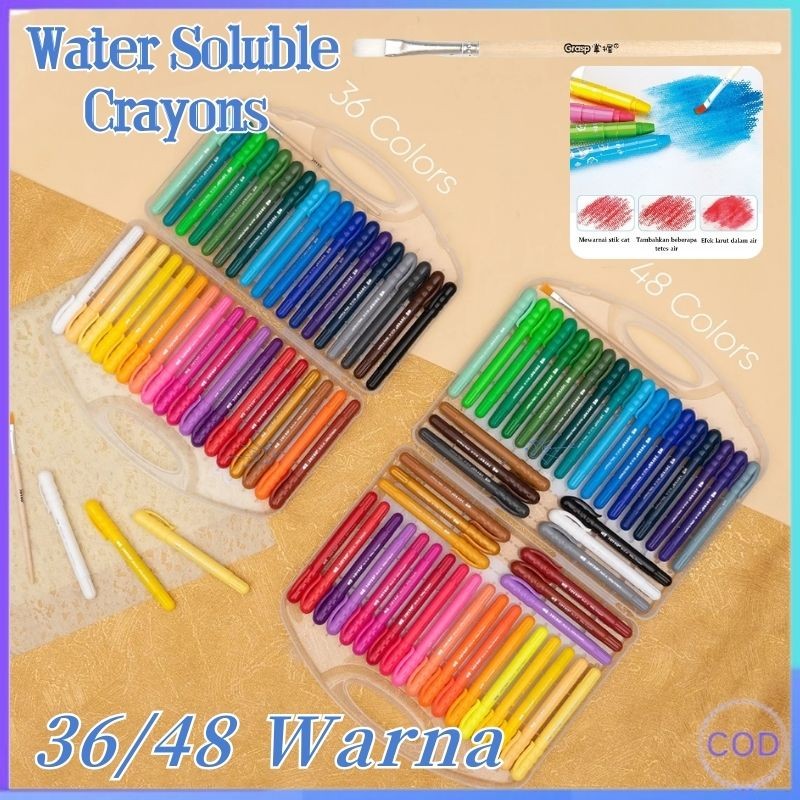 Jual [COD] 'Grasp Crayon' 36/48 Warna Krayon Dilengkapi dengan ...