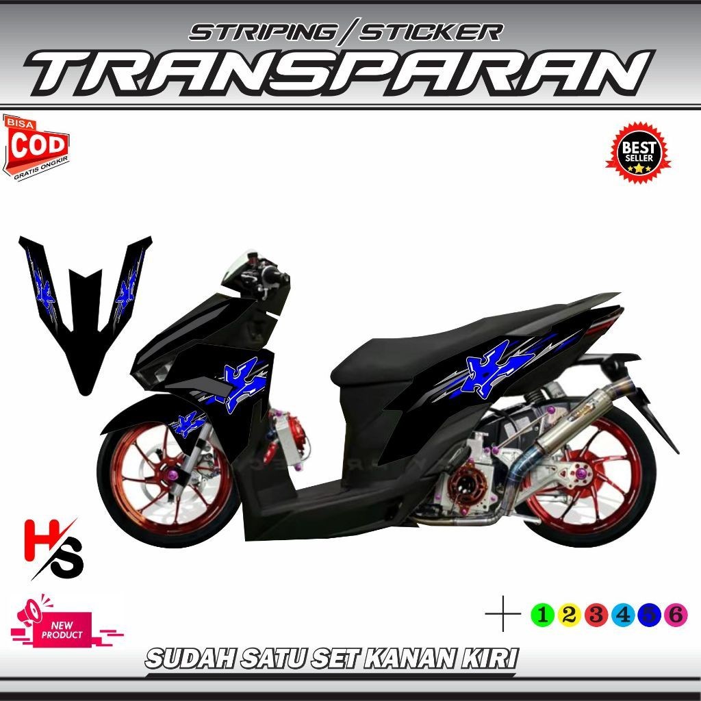 Jual STIKER STRIPING VARIASI MOTOR HONDA VARIO NEW GEN 2 2024/2025 ...