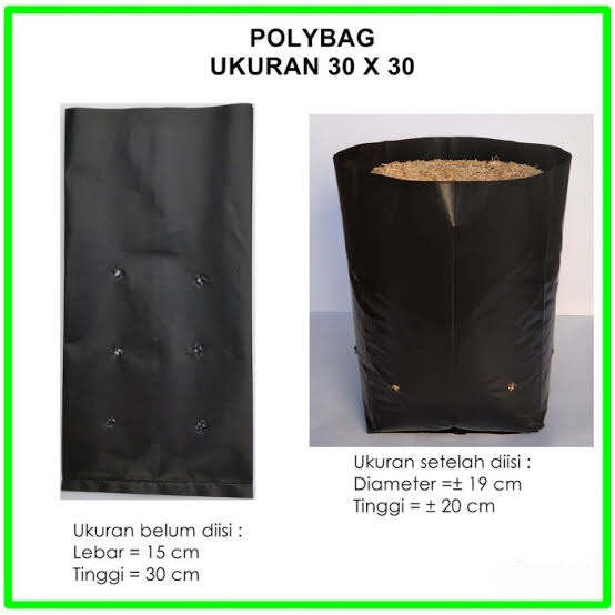 Jual polybag untuk tanaman ukuran 30x30 isi 100pcs/100lembar polybag ...