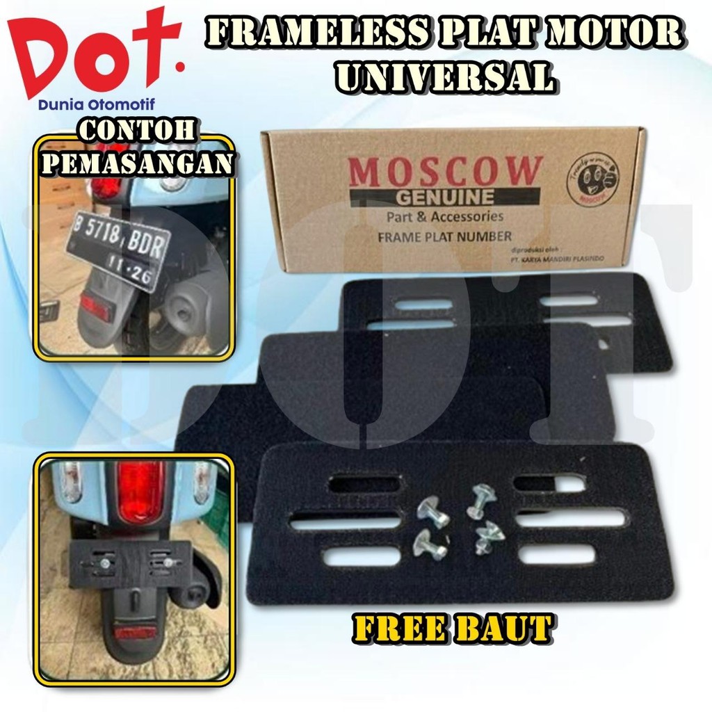 Jual FRAMELESS MOTOR NOMOR NOPOL SET 2PCS FRAME LESS PLAT TEMPEL ...