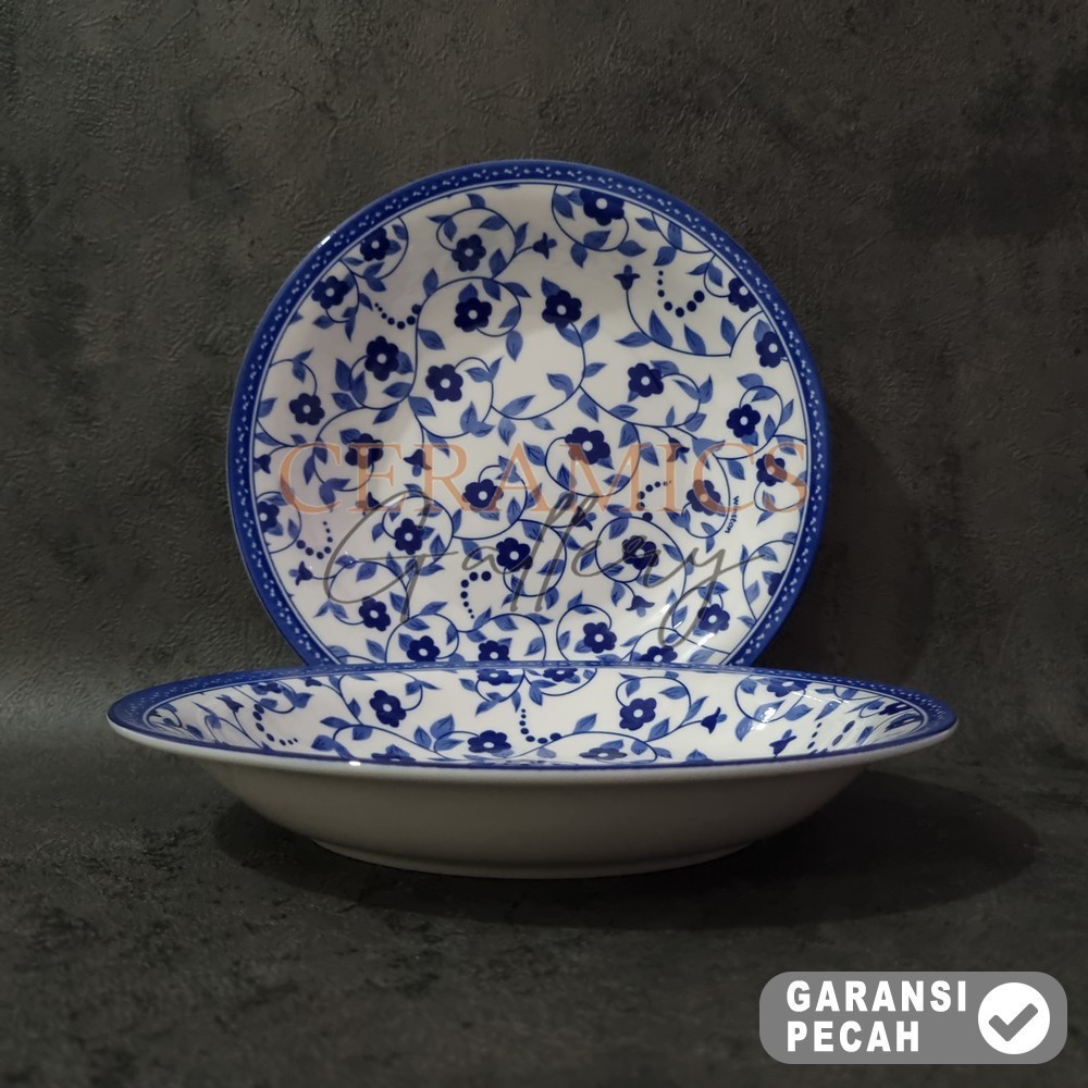 Jual WINSTON 1pcs Piring Keramik 9,25in ALAMANDA BIRU Piring Makan ...