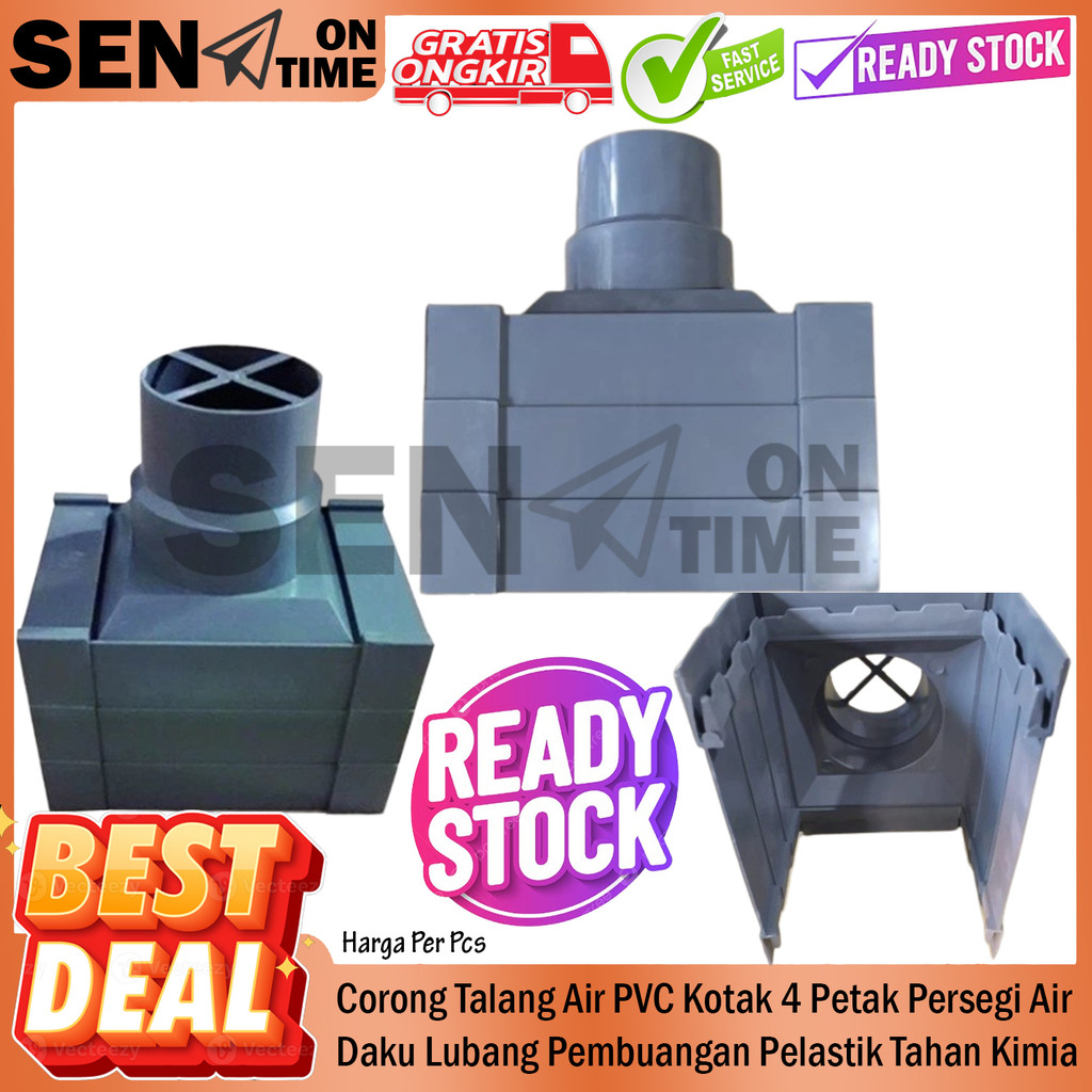 Jual Corong Anti Bocor retak Awet Talang Air PVC Kotak 4 Petak Persegi ...