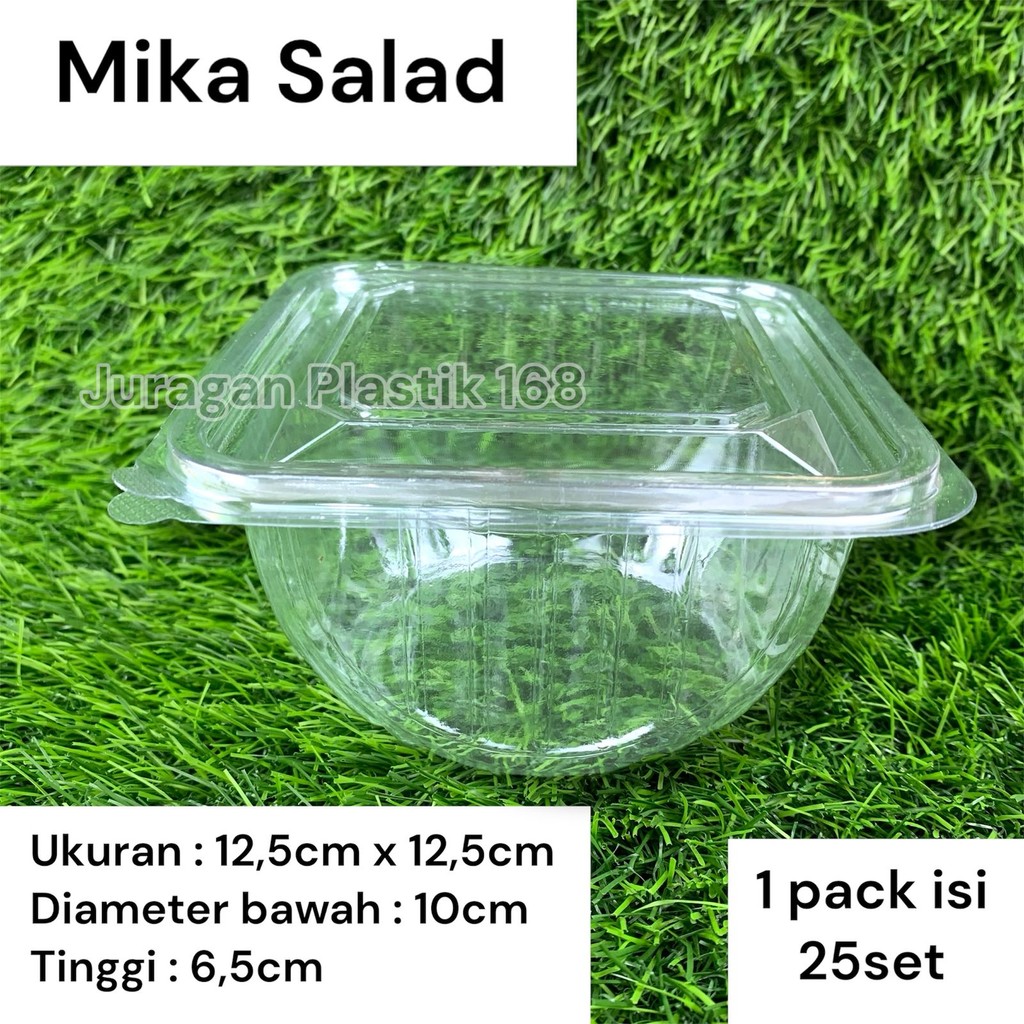 Jual (ISI 25) MIKA SALAD PLASTIK TS-01 - TRAY MANGKOK KOTAK BUAH BENING 500ML | Shopee Indonesia