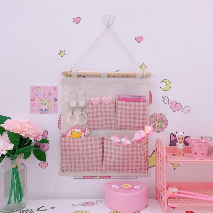 Jual (Pimenova) tempat penyimpanan storage gantung pink rak gantung ...