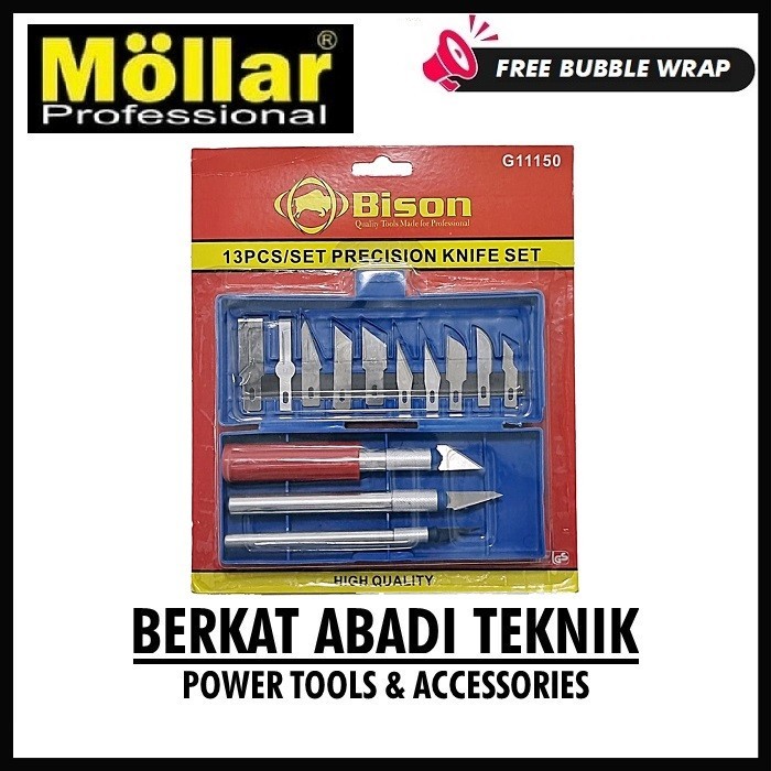 Jual BISON Precision Hobby Knife Tool Set 13 Pcs Cutter Pisau Ukir Kayu ...