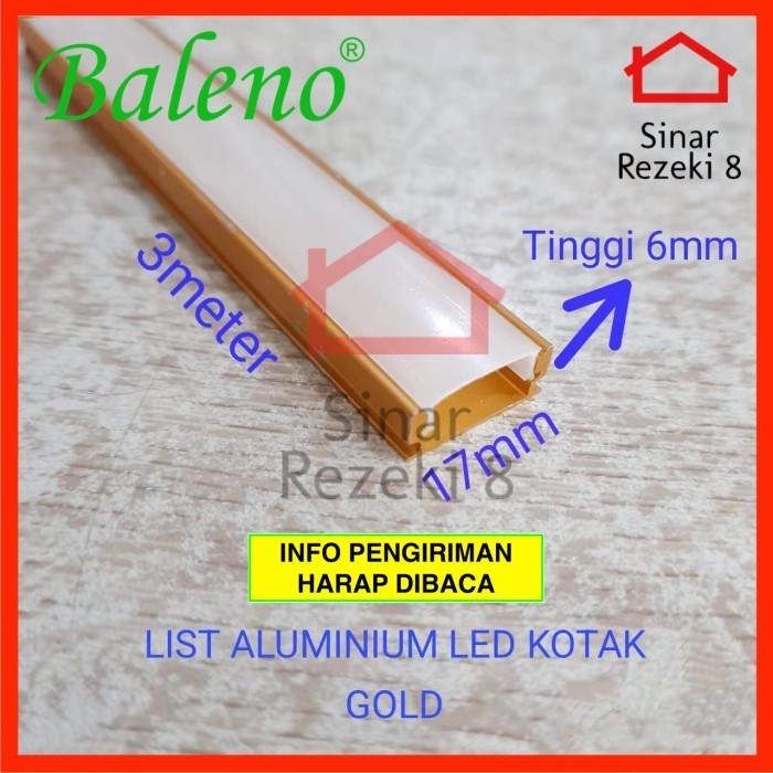Jual List Lampu LED Strip GOLD / List Rel Lampu Rumah Cover Aluminium ...