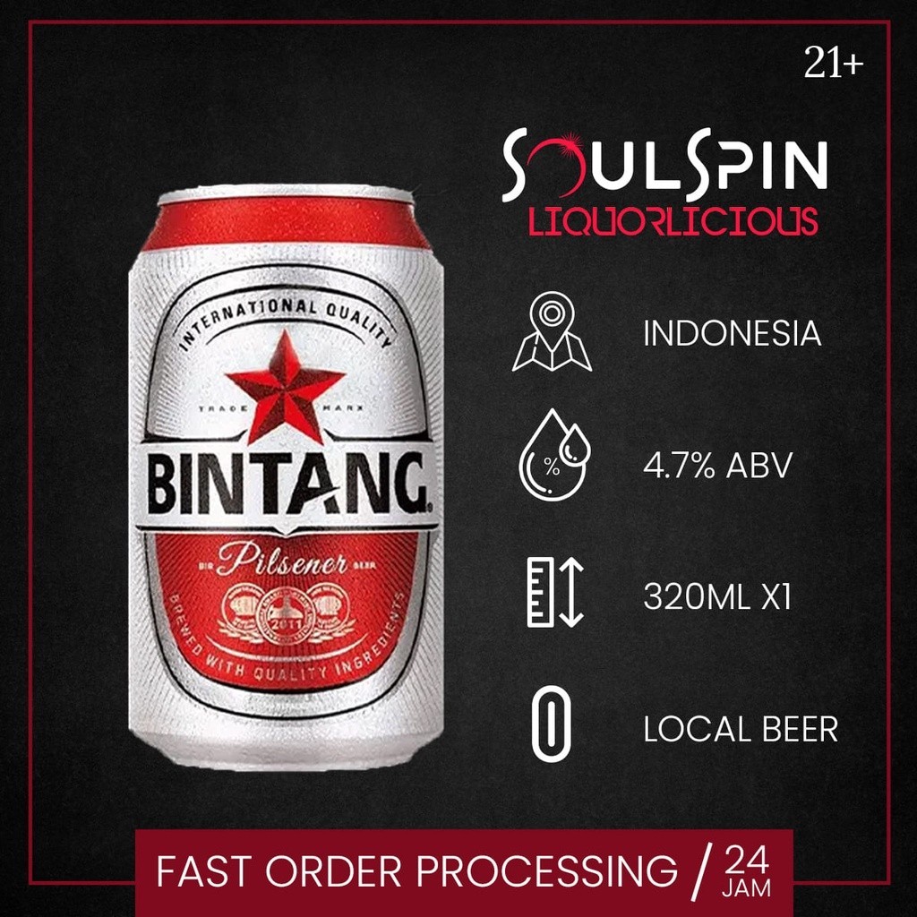 Jual Bintang 320ml kaleng Indonesia Beer Bir | Shopee Indonesia