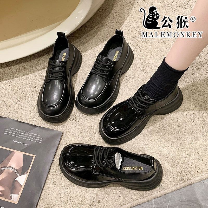 Jual Male Monkey Thick Sole Lace up Small Leather Shoes, Female 2024 ...