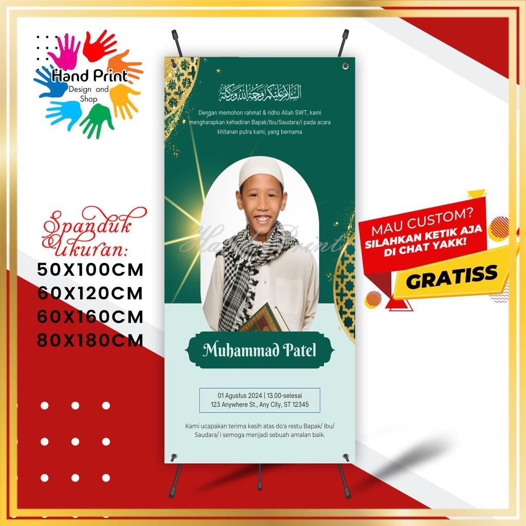 Jual SPANDUK BANNER Khitanan Syukuran Sunatan B MMT Spanduk Custom ...