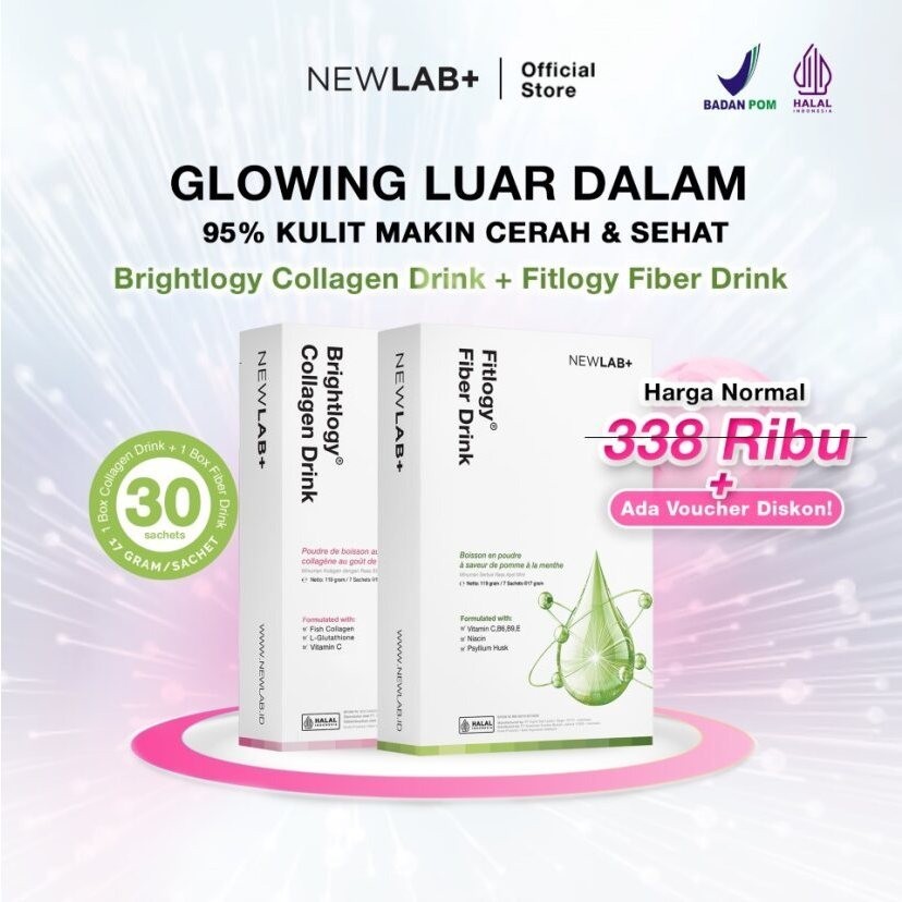 Jual NewLab Bundling Collagen Drink & Fiber Drink Apple | Minuman ...