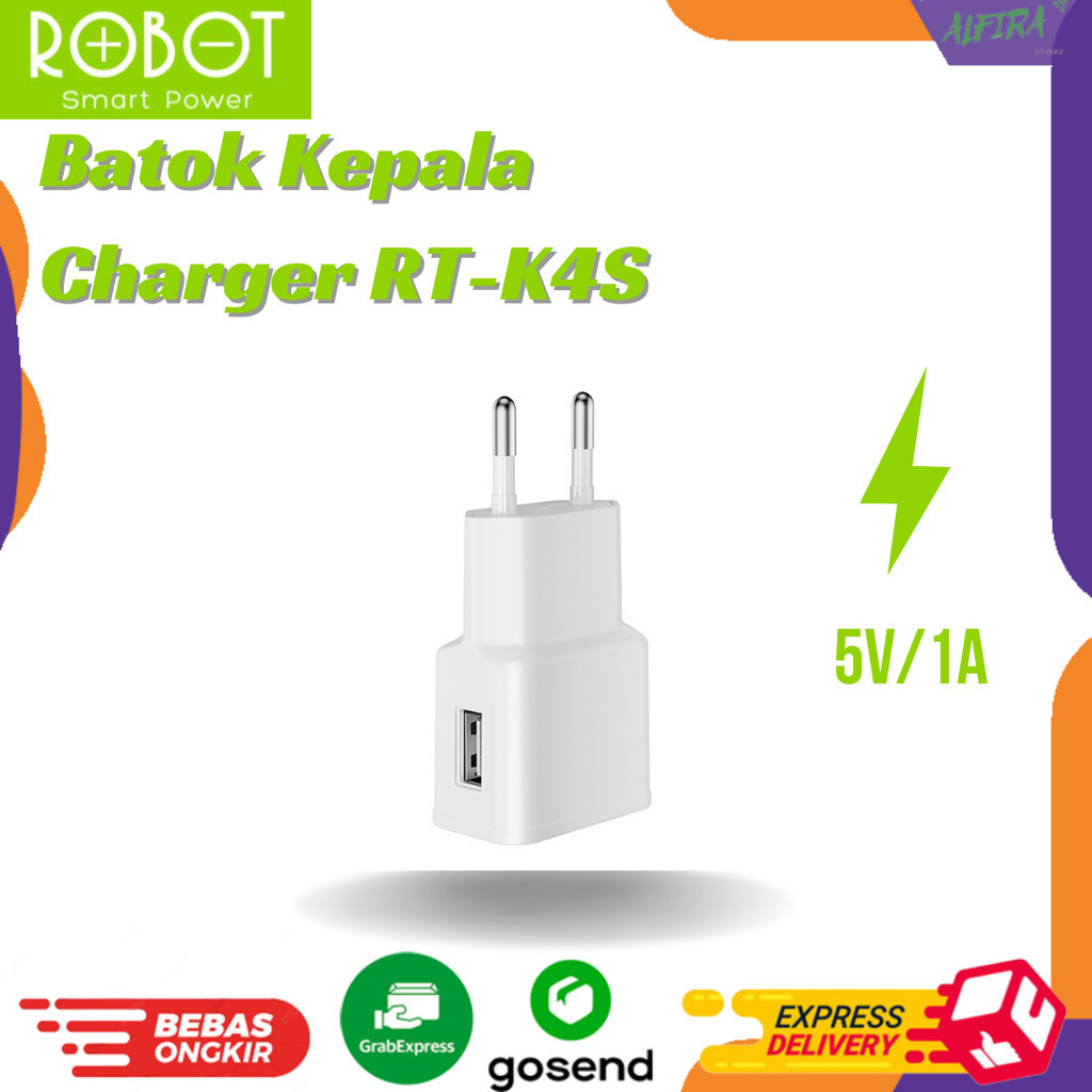 Jual Batok Charger Robot Travel Adaptor 5V 1A Kepala Charger RT-K4S Garansi 1 Tahun K4S | Shopee ...