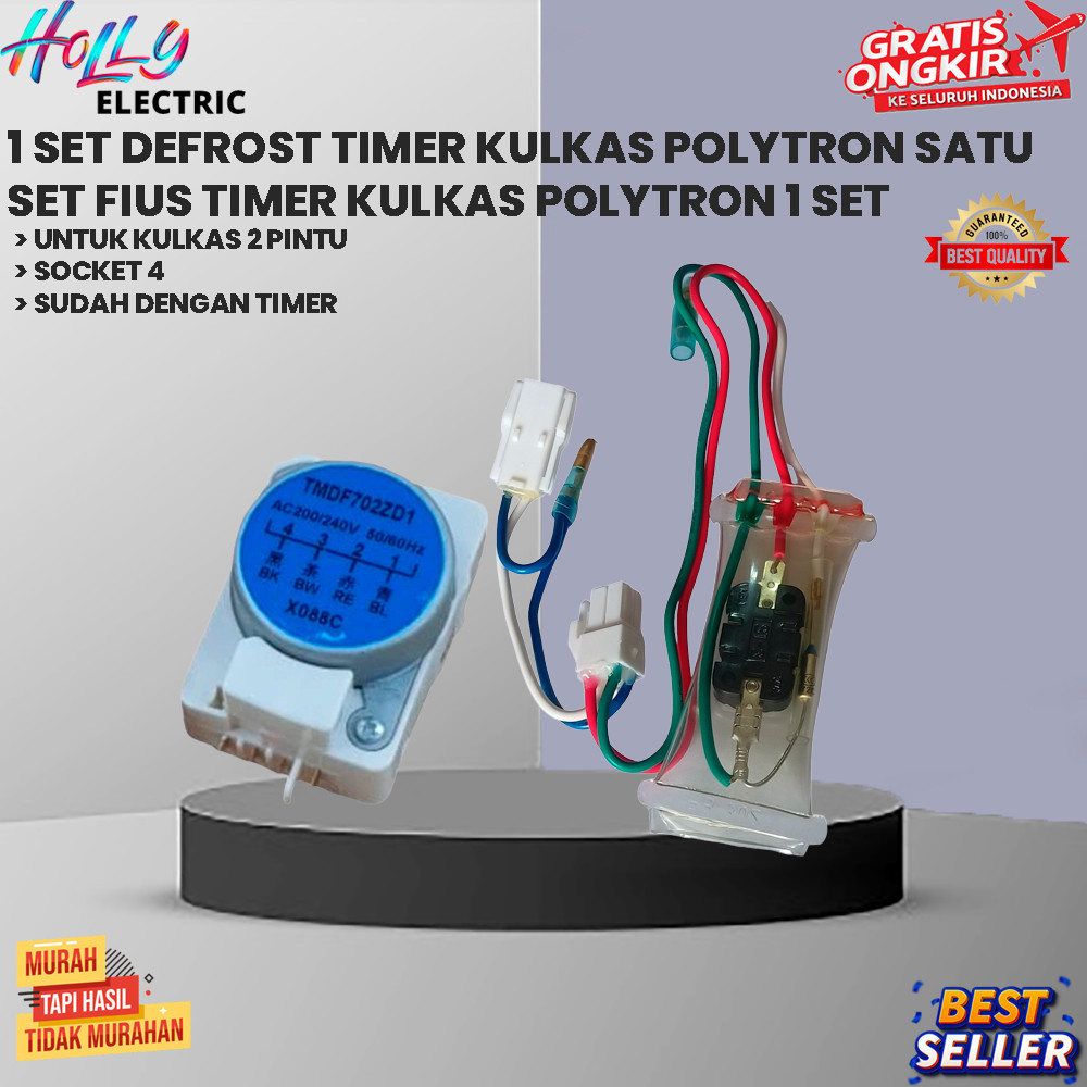 Jual 1 SET DEFROST TIMER KULKAS POLYTRON SATU SET FIUS TIMER KULKAS ...