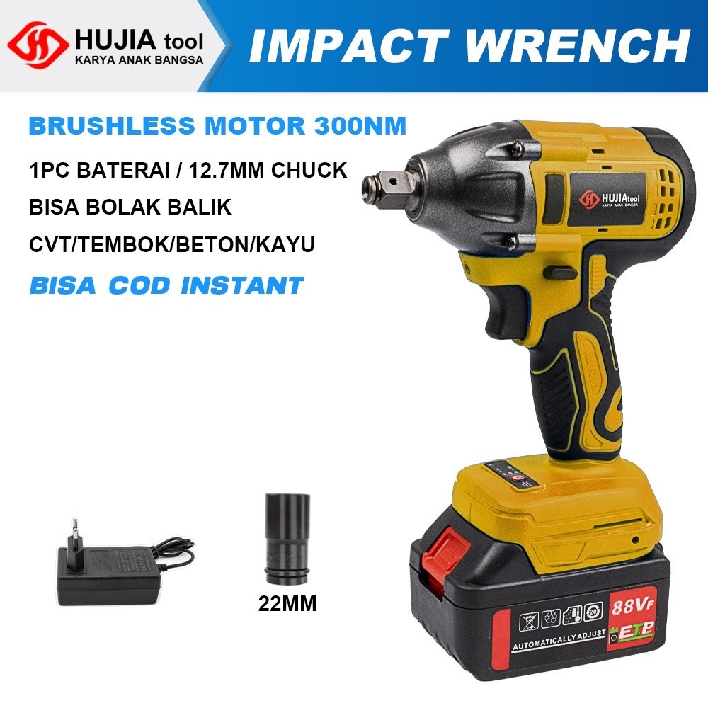 Jual JLD 88VF Impact bor baterai impact wrench 13mm mesin bor impact ...