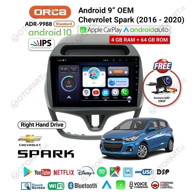 Jual Head Unit Android Auto CarPlay 9″ inch Chevrolet Spark 2016-2020 ...