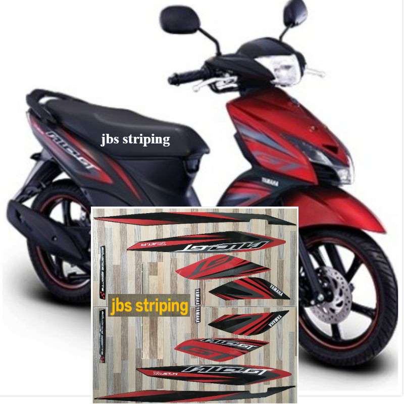 Jual Stiker mio Striping yamaha Mio GT merah hitam tahun 2014 2015 ...