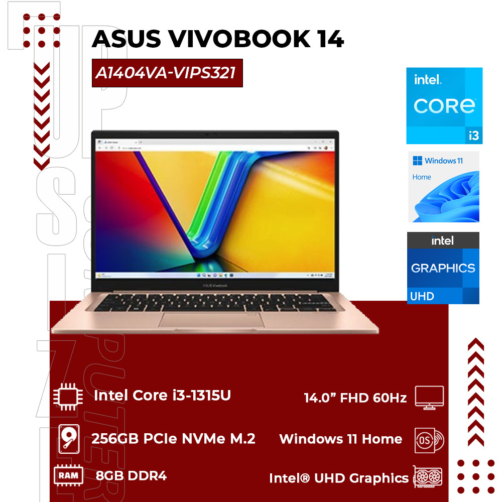 Jual ASUS VivoBook 14 A1404VA-VIPS321 - Terra Cotta | Shopee Indonesia