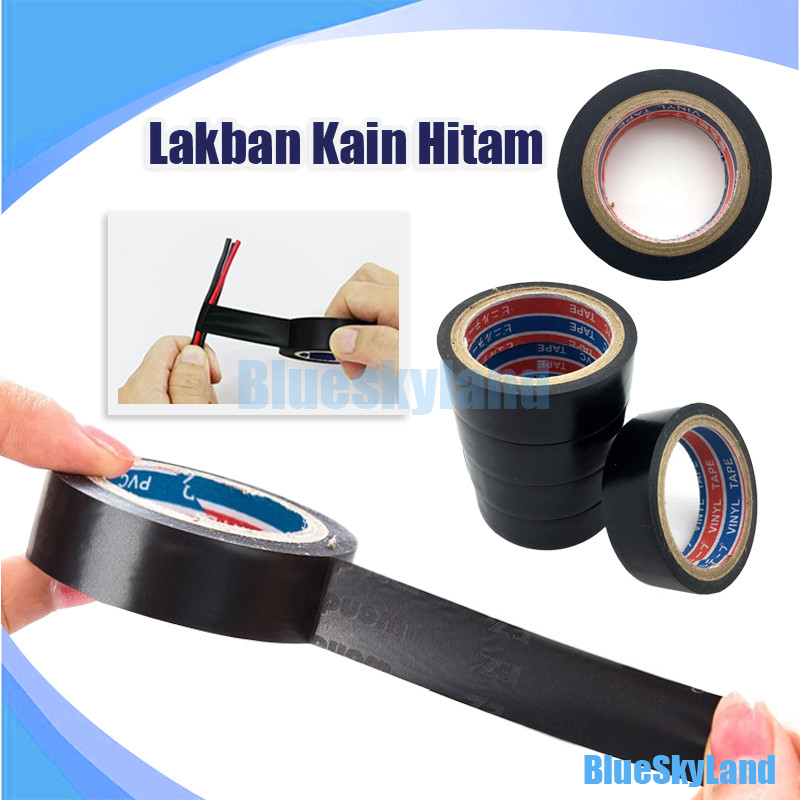 Jual Isolasi Kabel Listrik Hitam / Plakban Kabel Electric Tape / Lakban ...