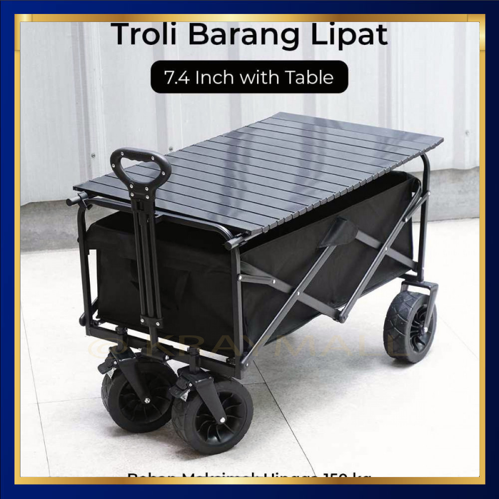 Jual Troli Barang Lipat Camping Cart Portable 7.4 Inch with Table - VLT ...