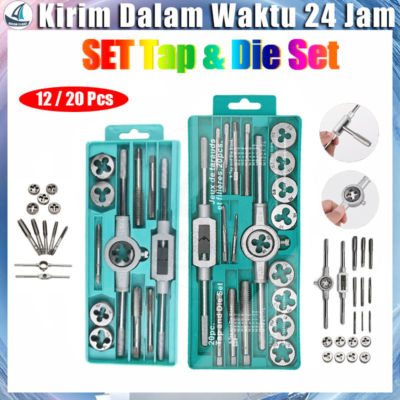 Jual 【Barang Spot】Tap Die Set 40 20 pcs Alat Snai dan Tap Ulir Dart Mur ...
