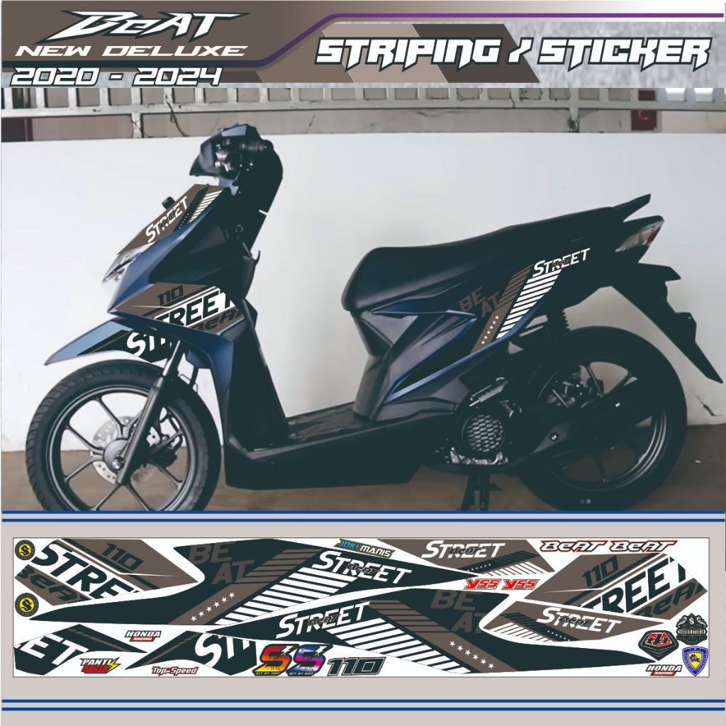 Jual COD / Striping stiker motor beat new deluxe 2020 / 2024 variasi ...