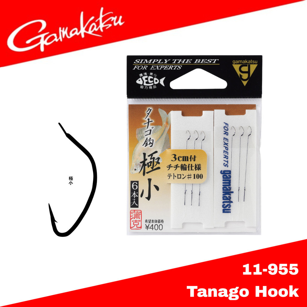 Jual Gamakatsu 11-955 Tanago Hook With Tetron Thread New Half Moon ...