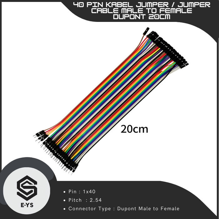 Jual 40 Pin Kabel Jumper / Jumper Cable Male To Female Dupont 20cm ...