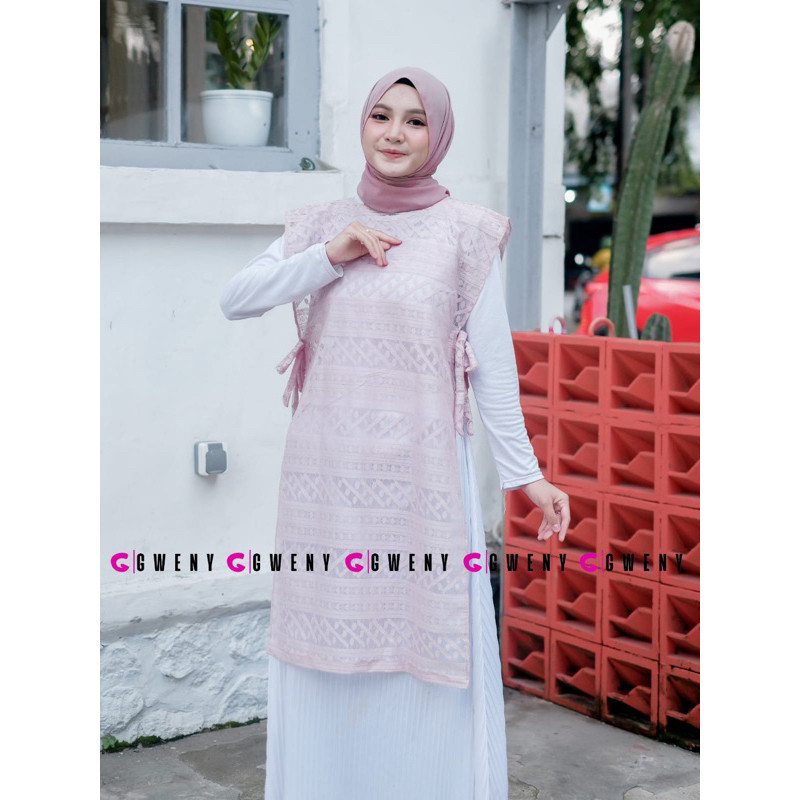 Jual Gs Outer Vest Rompi Burkat Lace Panjang | Shopee Indonesia