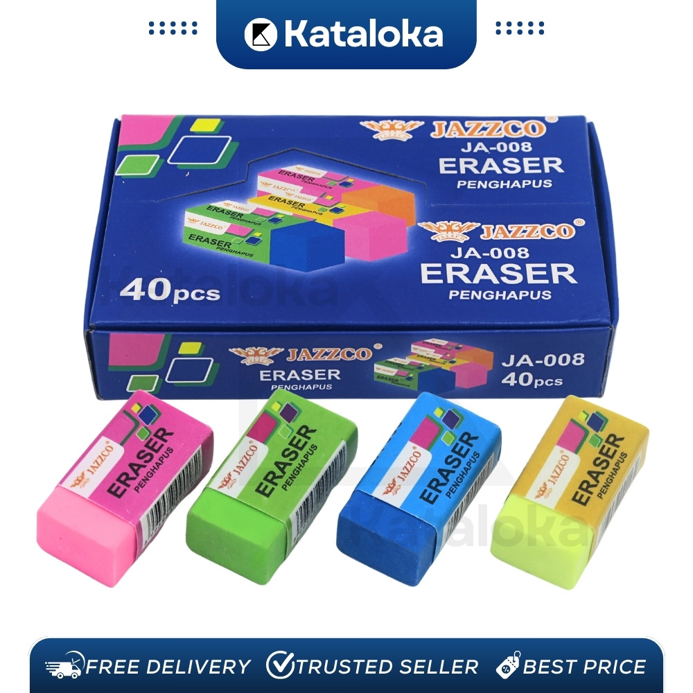 Jual 1 box Eraser Penghapus Jazzco Kecil(40 Pcs) | Shopee Indonesia