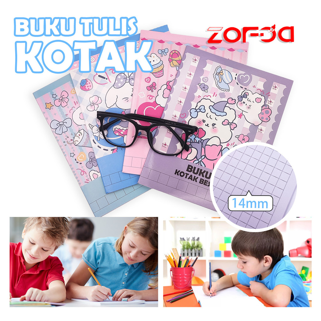Jual Buku Tulis Kotak-Kotak 14/10/5mm Grid Notebook Buku Catatan Cover ...