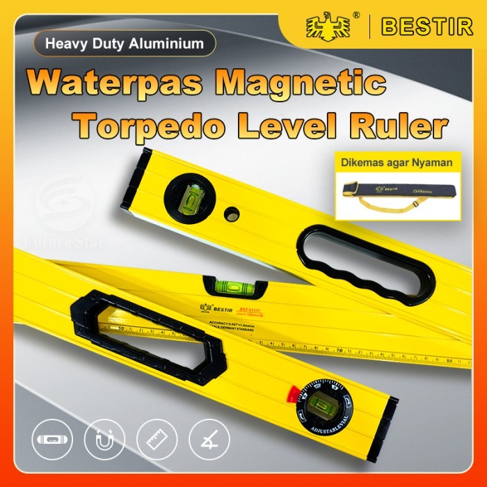 Jual Bestir Waterpas Magnetic Torpedo Level Ruler 600mm Heavy Duty ...