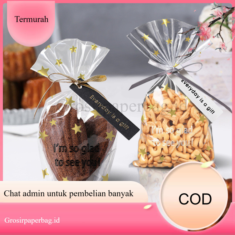Jual Kantong Plastik Opp Kemasan Kue, Roti, Snack Ukuran 15x25+3cm ...