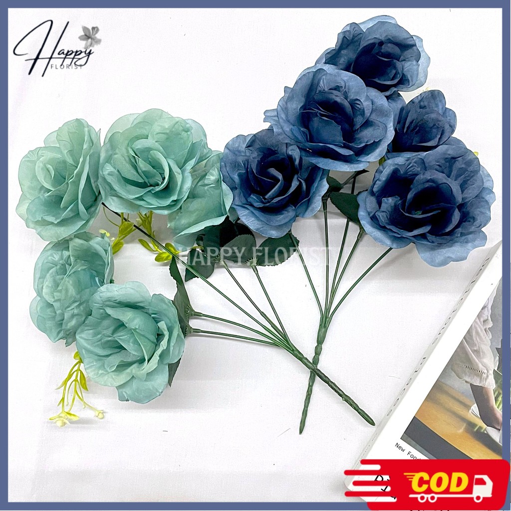 Jual Bunga Mawar Tropis Cabang5 Artificial Premium-Rose Kuncup Bahan ...