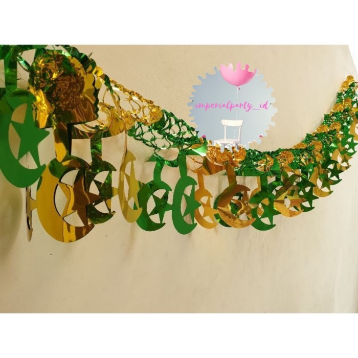 Jual Dekorasi Slinger Garland Hiasan Tarik Foil Ramadhan Lebaran Idul Fitri - Bulan Bintang HOL ...