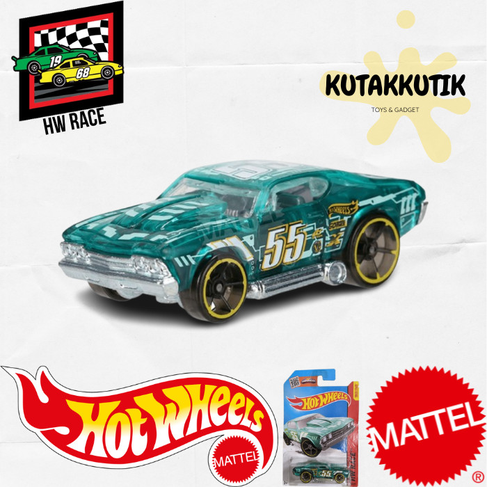 Jual Hot Wheels Mobil Sedan 69 Chevelle Hijau Transparan No 55 HW Race ...