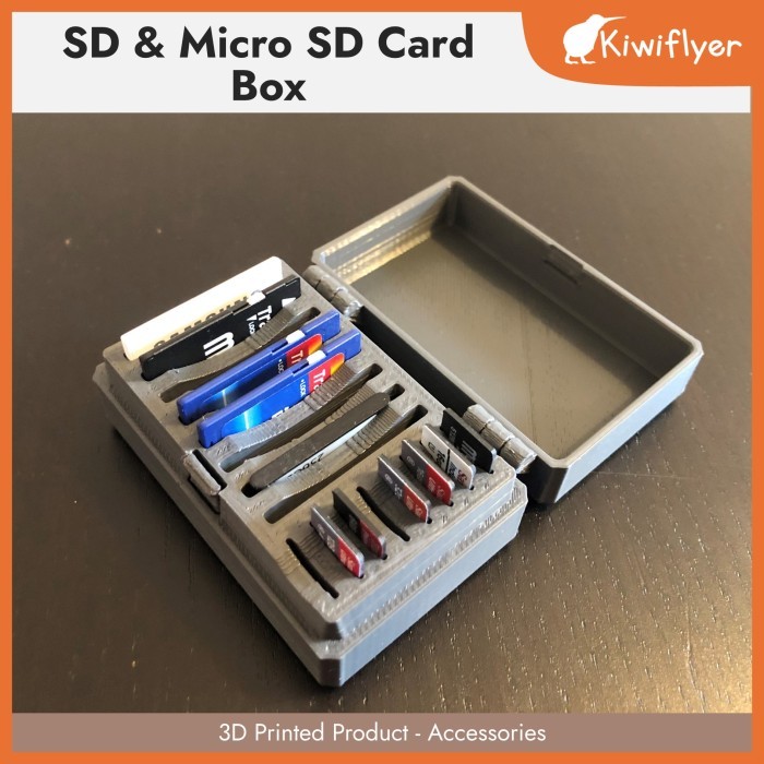 Jual Kotak Penyimpanan Memori - SD & Micro SD Card Box - 3D Printed ...