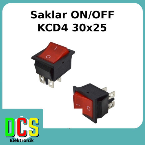 Jual Saklar ON OFF Rocker Switch KCD4 30 x 25 hitam 16A 250VAC 4 kaki | Shopee Indonesia