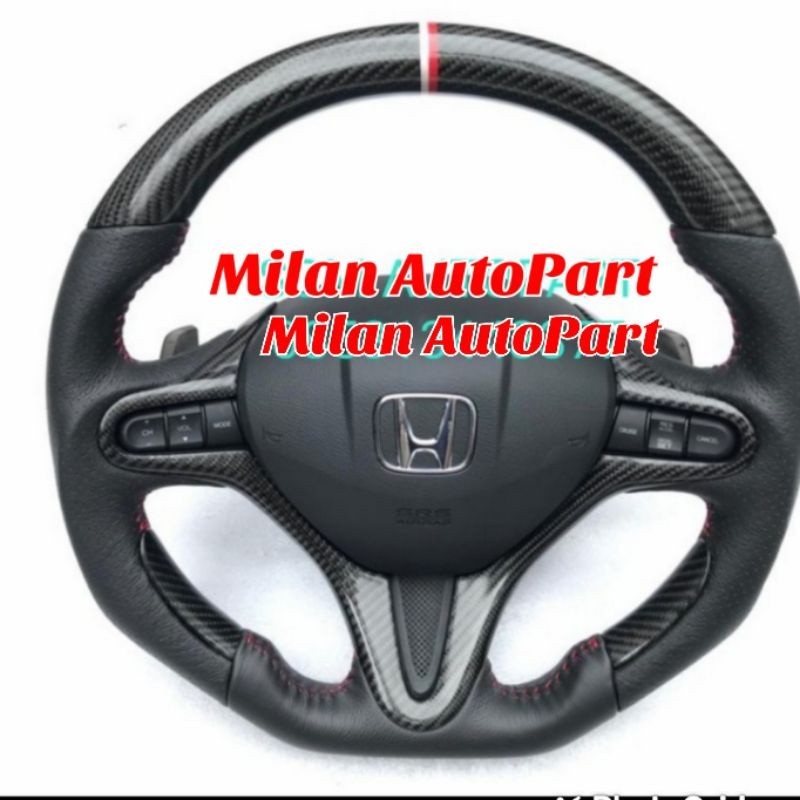 Jual Stir Steer Wheel Carbon Honda Jazz GE8 Carbon Kevlar ASLI Original ...