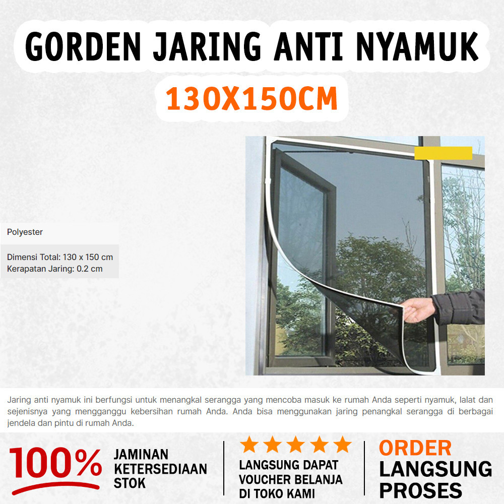 Jual Jaring Anti Nyamuk Window Net Mesh Room Curtain Protector ...