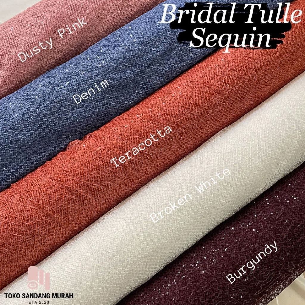 Jual Kain Bridal Tulle Korea Sequin 1000 Payet Kilap NEW 2024 Full ...
