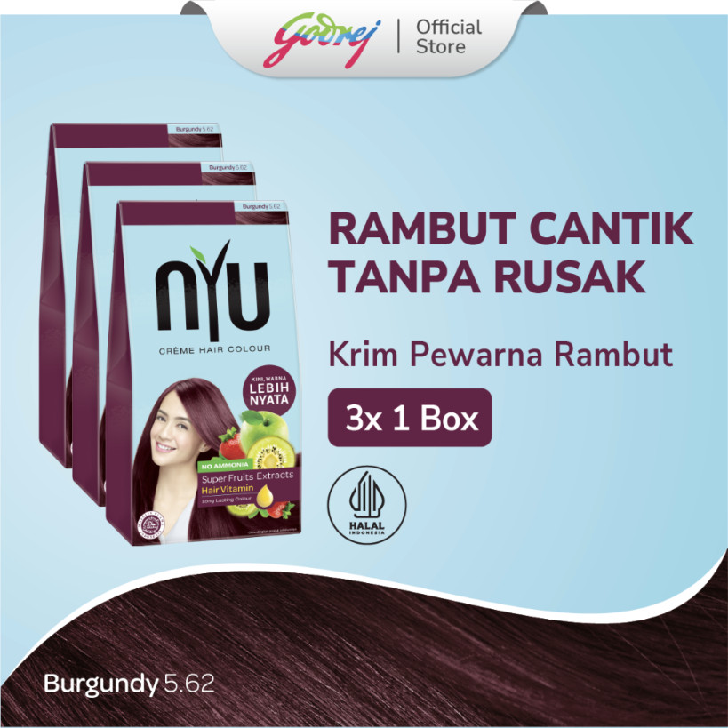 Jual NYU Creme Hair Colour Burgundy x3 - Pewarna Rambut Panjang/Long ...
