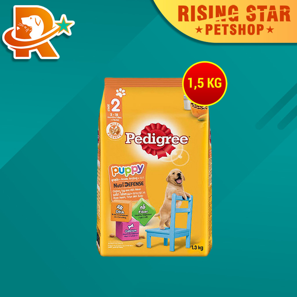Jual Makanan Anak Anjing Pedigree Puppy Chicken & Eeg 1.5kg | Shopee ...