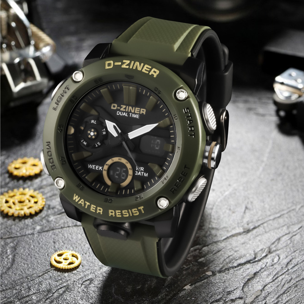 Jual Buy 1 Get 1 Jam Tangan !!! Dziner Jam Tangan Pria 8263-2W Rubber ...