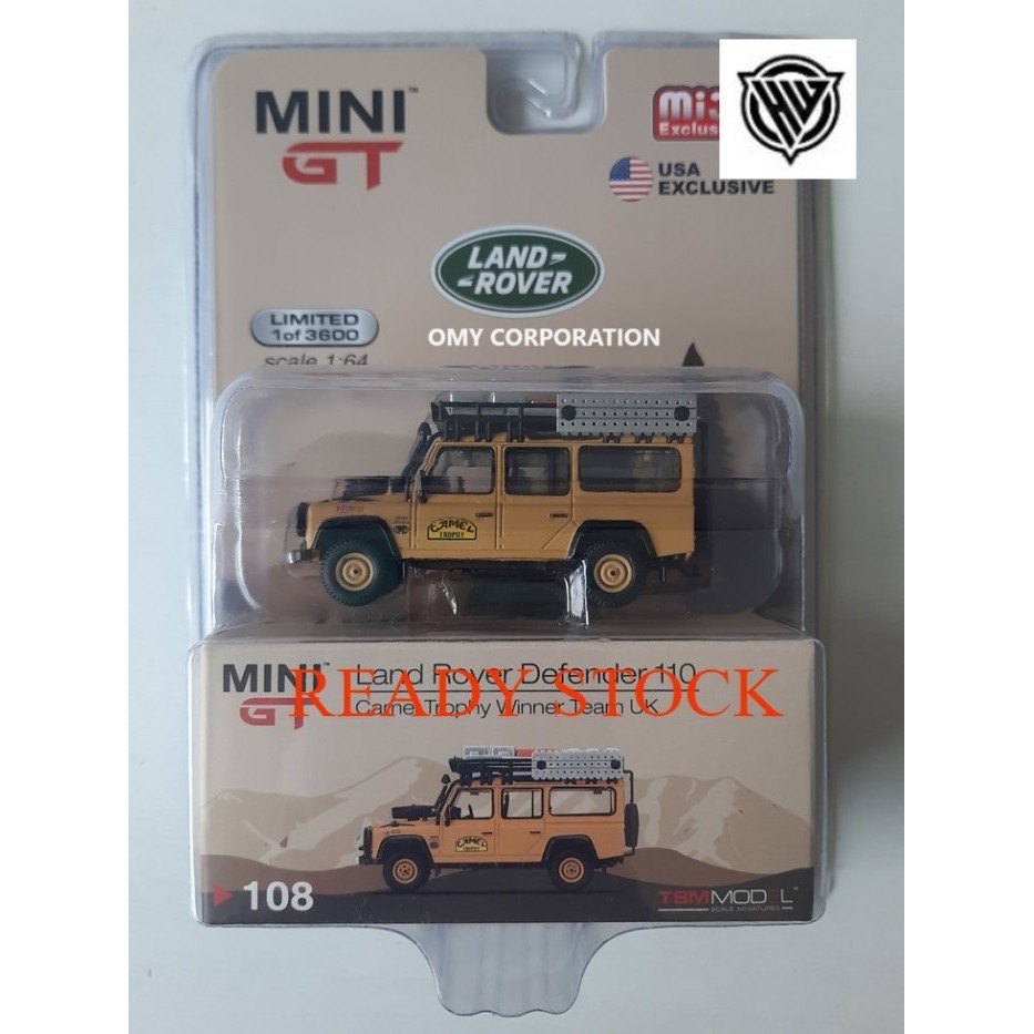 Jual Mini GT Land Rover Defender 110 Camel Trophy Winner Team UK Mijo ...