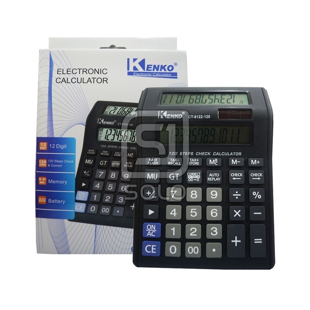 Jual Kalkulator Kenko Practical Calculator Kenko CT-8122-120 Dua Layar ...