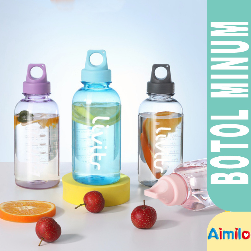 Jual Botol Minum Plastik 500ml Aesthetic Portable Tempat Minum Sport Bening BPA Free | Shopee ...