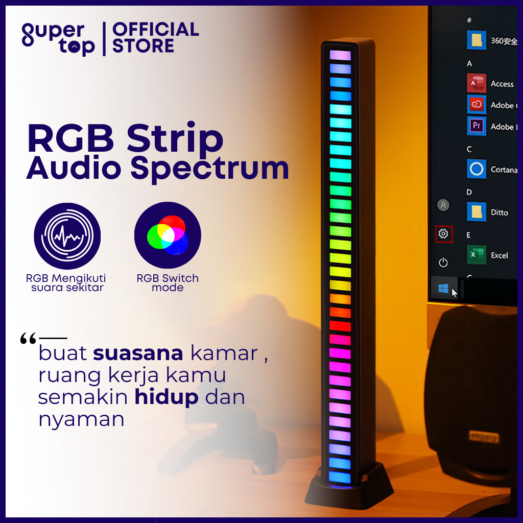 Jual Led Bar Lampu Equalizer Audio Spectrum Strip Lampu RGB Mengikuti ...