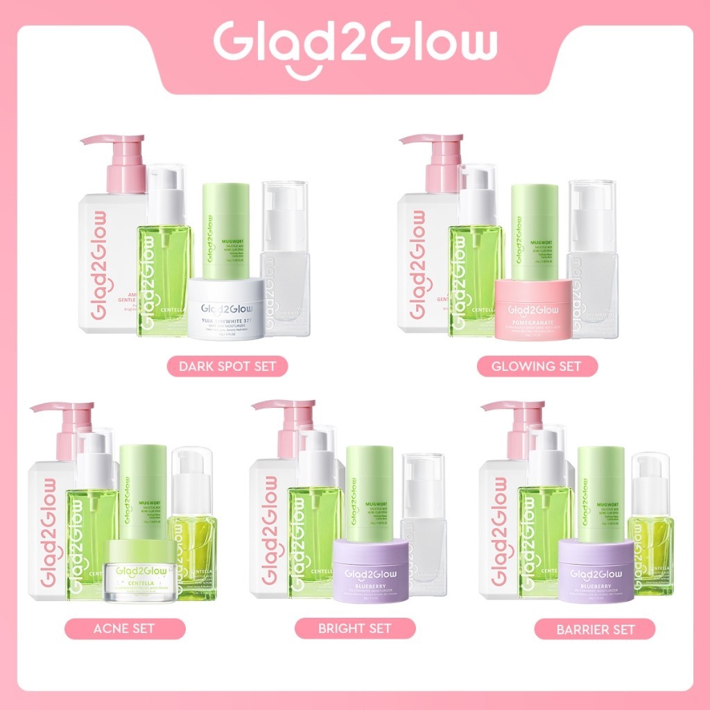 Jual Glad2glow Paket Bundle 5in1 | 5pcs Paket Skincare G2G | Shopee ...