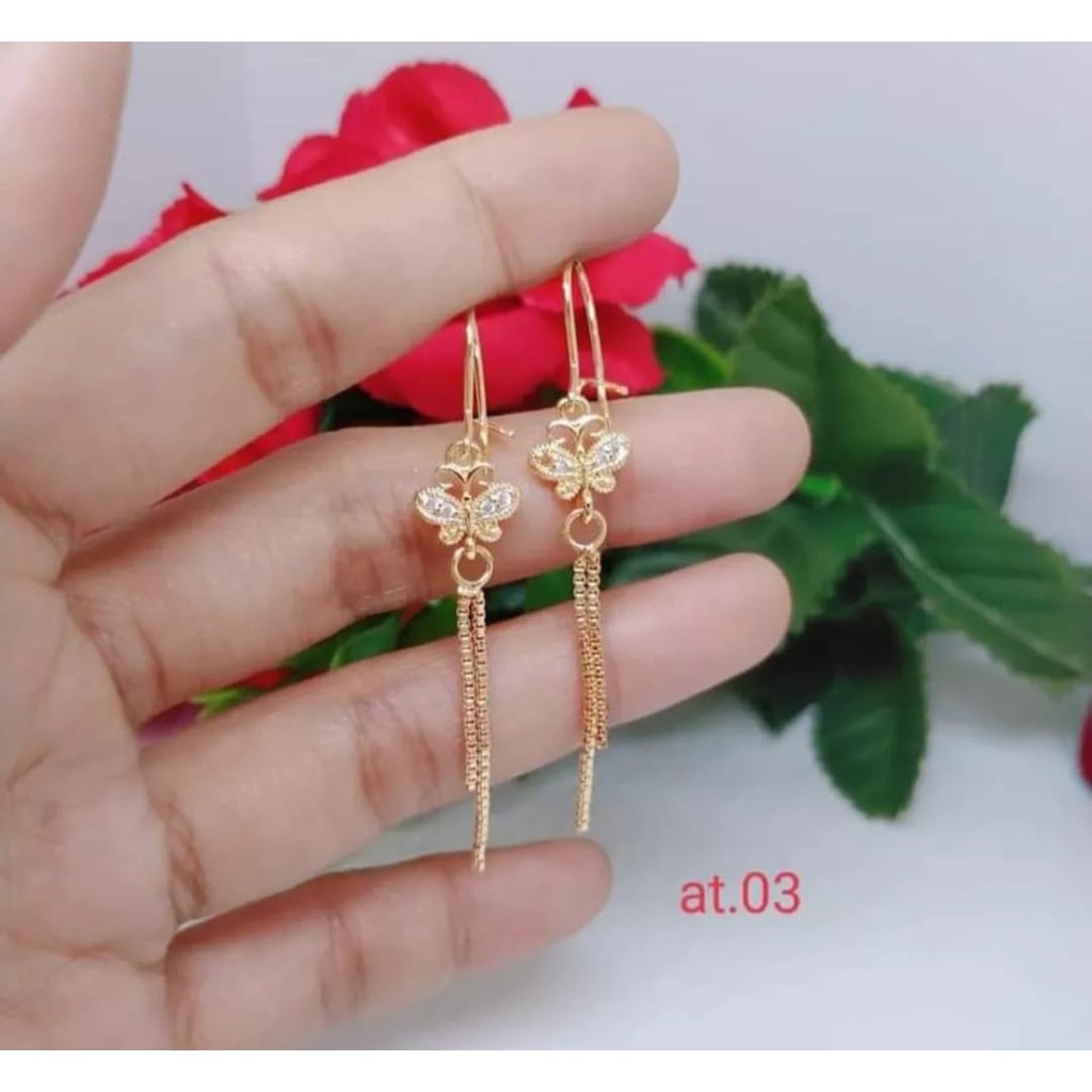 Jual ANTING DESY TITANIUM MOTIF JURAI KUPU KUPU ANTI WANITA MODEL EMAS ...